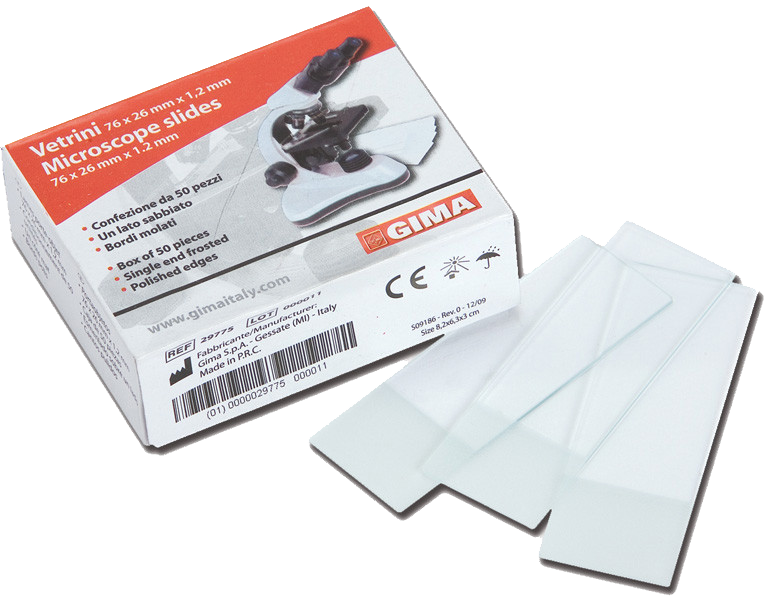 Lame pour microscope 26 x 76 mm Gima