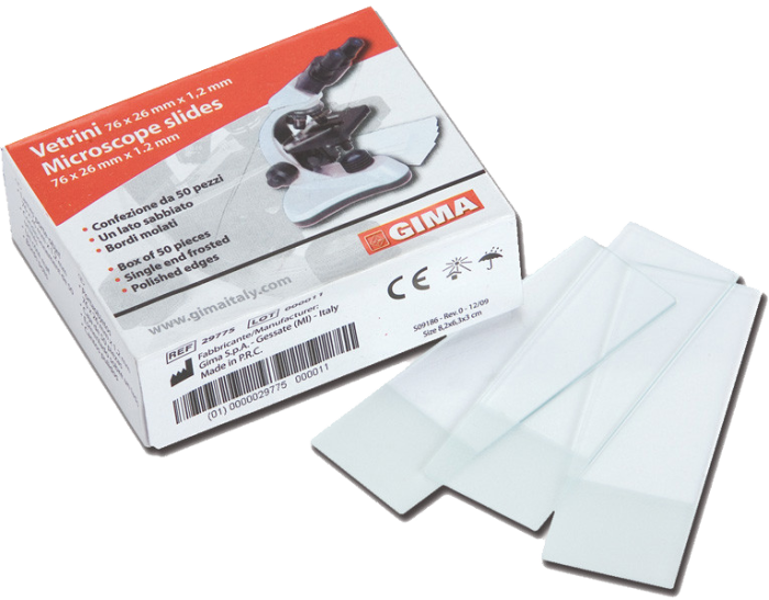 Lame pour microscope 26 x 76 mm Gima